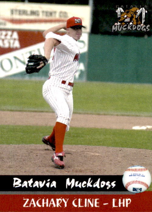 2004 Batavia Muckdogs Team Issue #11 Zachary Cline Union City ...