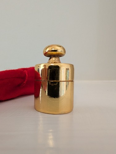 Vintage Italian Gold-Plated Brass Pyx / Pill Box with Red Felt Burse ...