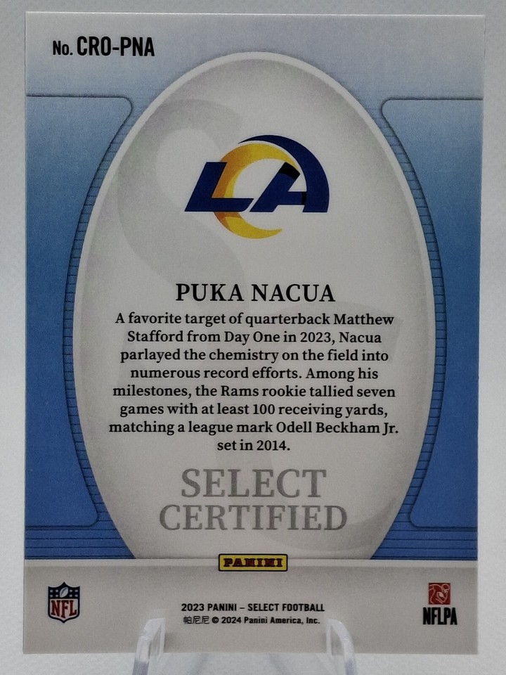 2023 Panini Select Certified Puka Nacua RC Rookie Card #CRO-PNA | eBay