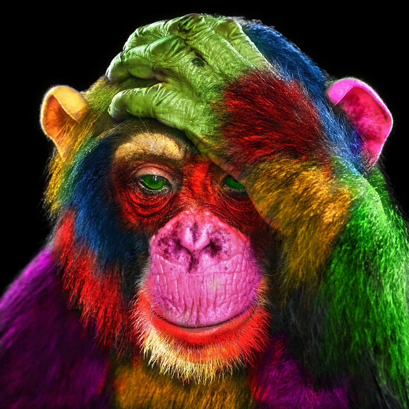 LEINWAND BILD ER XXL POP ART AFFE AFFEN SCHIMPANSE ABSTRAKT BUNT MONKEY ...