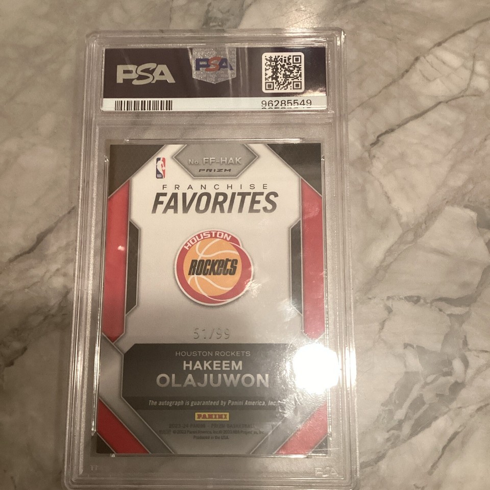 hakeem olajuwon Red Prizm Auto Franchise Fave PSA 9 | eBay