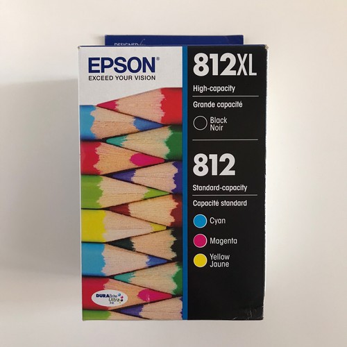 No Box 2027 4 Pack Genuine Epson Ink T812XL-BCS 812XL High Yield Black ...
