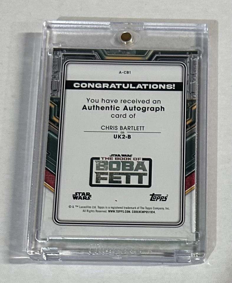 2022 Star Wars Book of Boba Fett Auto Green A-CB1 Chris Bartlett as UK2 ...