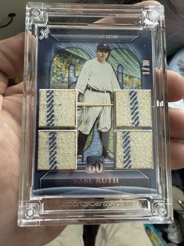 Babe Ruth Topps 60- Quad Game Used Pants Patch Jersey Fusion 1/10 🔥🔥🔥🔥🔥 ...