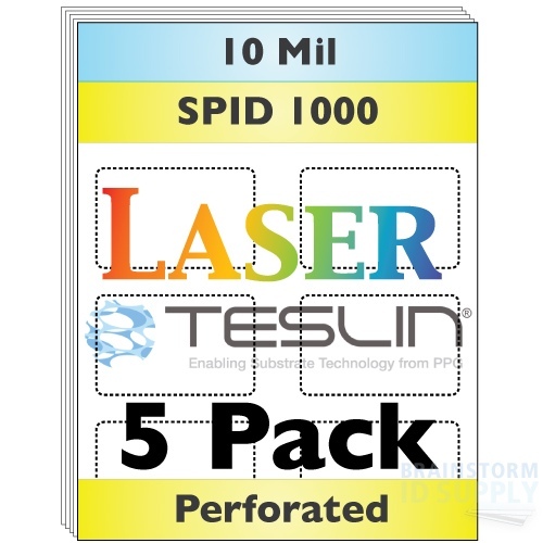Laser Teslin Paper - 8up Perforated - For Making PVC-Like ID Cards - 5 ...