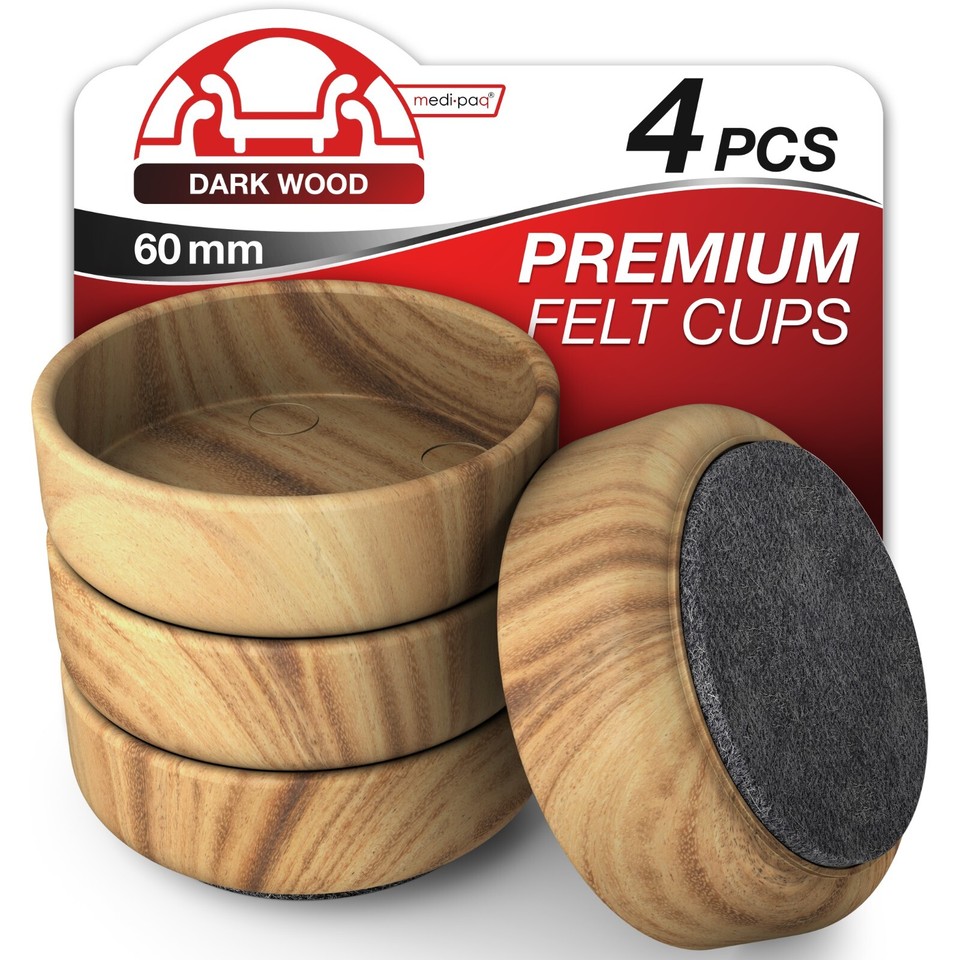 Castor Cups for Furniture Carpet Large Small Floor Protector Felt Pads ...