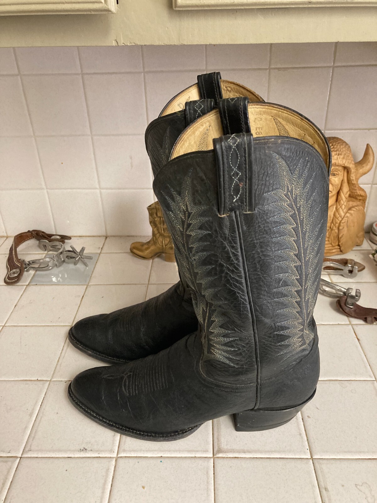 VINTAGE USA TONY LAMA WESTERN ROCKABILLY COWBOY ENGINEER BOOTS 11 D | eBay