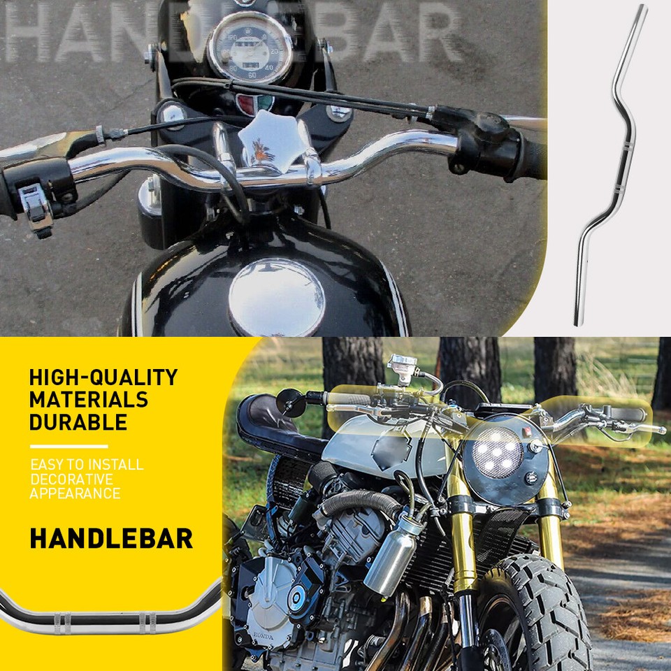 Universal Handlebars 7/8" inch Chrome Motorbike Motorcycle Bars 22mm ...
