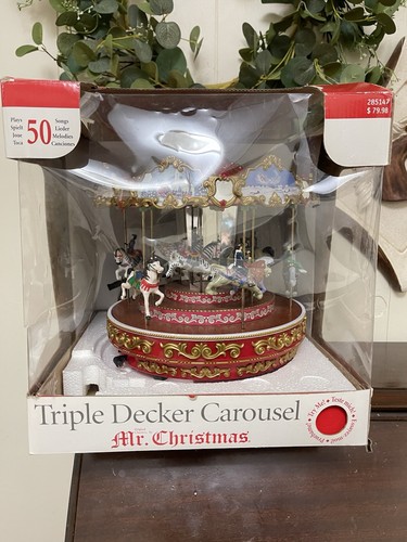 Mr. Christmas Triple Decker Carousel Musical Carousel 50 Songs! Tested ...