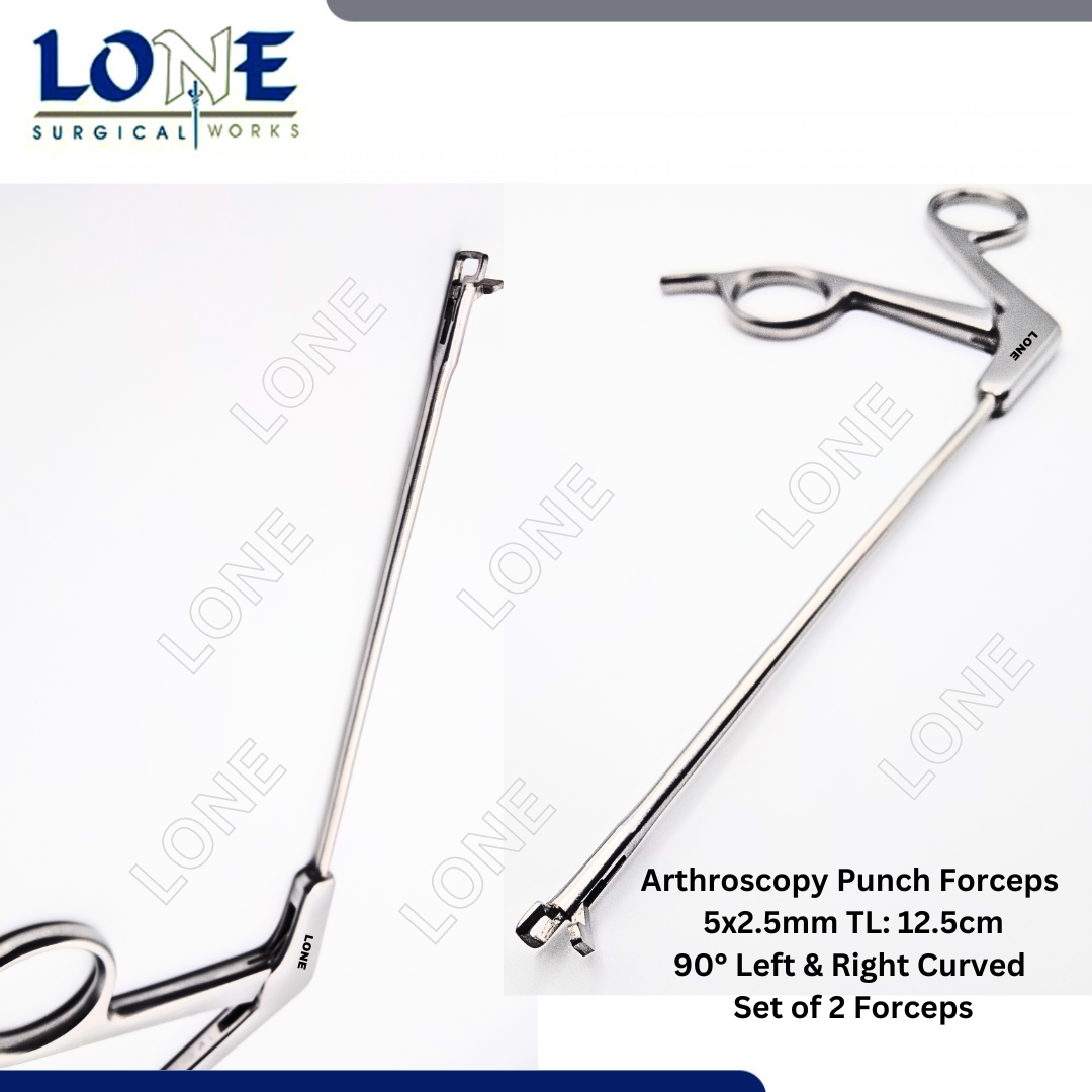 Autoclavable 2.25 mm Arthroscopy Punch Forceps 90° L & R Set of 2 SS ...