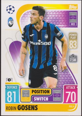 2021-22 Topps Match Attax Position Switch Robin Gosens #POS4 Atalanta B ...