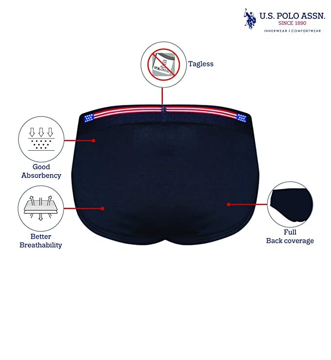 2 U.S. POLO ASSN. Innerwear Men's Cotton Brief Ultra soft combed cotton ...