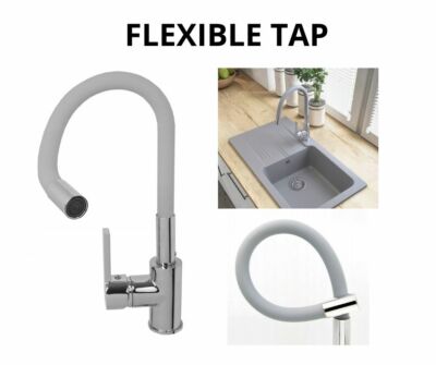 Grey Flex Kitchen Mixer Sink Tap Flexible Spout Mixer Kitchen Taps ...