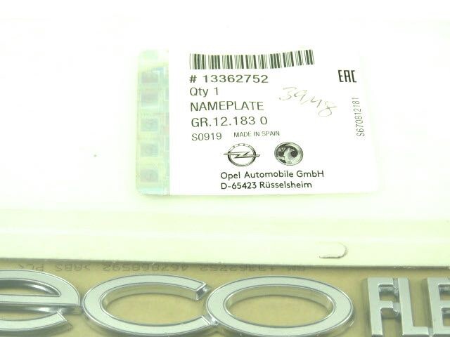 Genuine New VAUXHALL ECO FLEX BOOT BADGE Opel Corsa Astra Zafira Meriva ...