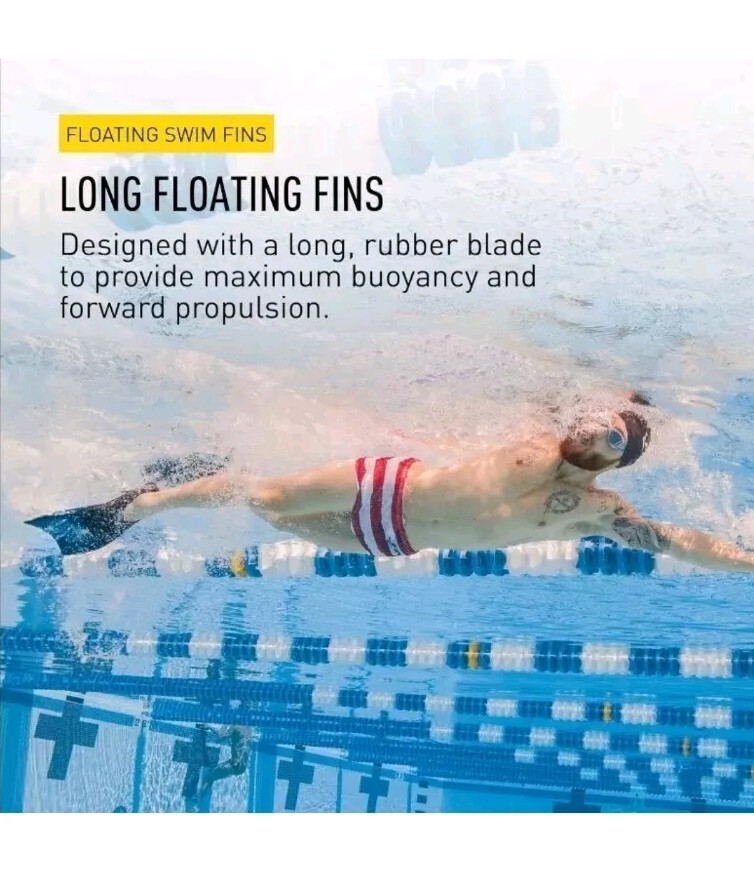 FINIS Long Floating Fins Swimming Black & Red Size: XL US M 9-11 W 10 ...