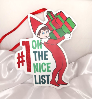 The Elf on the Shelf- Scout Elf- # 1 Nice List Hanging Wall Décor or ...