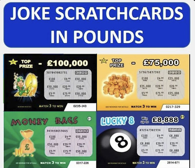 50 Joke Prank Lottery scratch cards scratchcard fake APRIL FOOLS JOKE ...
