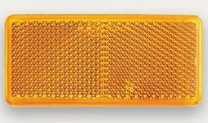 Rectangular Rectangle 94x44 amber reflective reflector stick on self ...