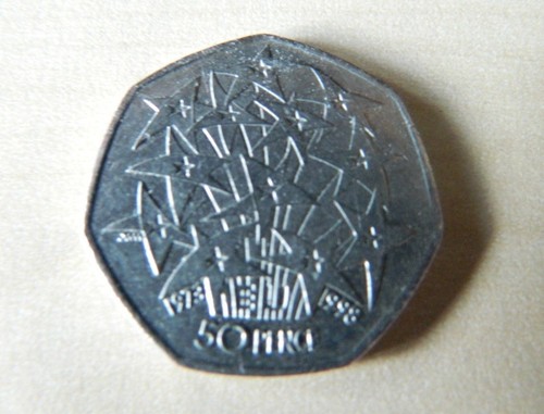 1998 50P COIN RARE EU EEC EUROPEAN ECONOMIC COMMUNITY 25TH ANNIVERSARY ...