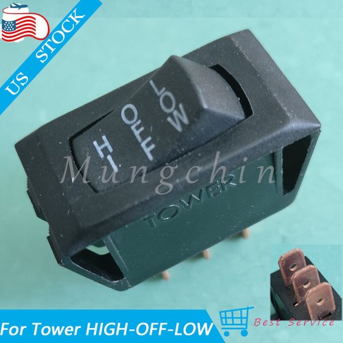Tower HIGH-OFF-LOW Rocker Switch Maintained 3Position 16A 125VAC 12A ...
