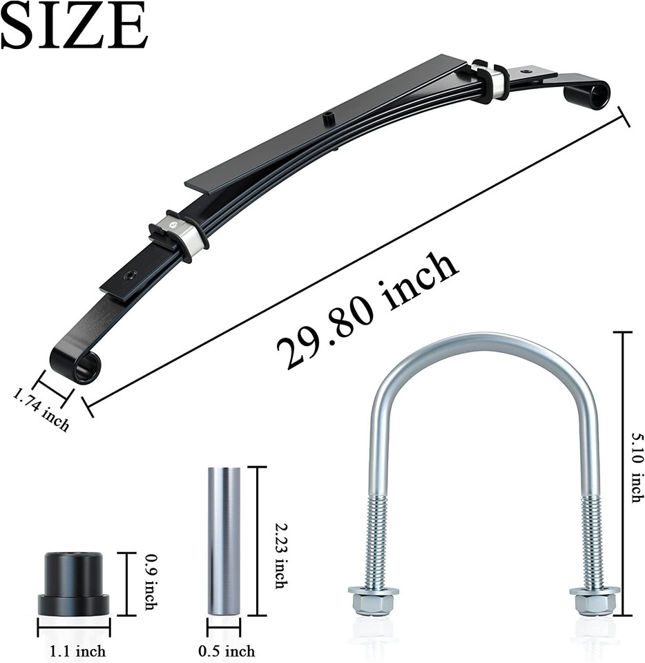 4-Leaf Heavy Duty Golf Cart Rear Leaf Spring for Club Car DS 1982-up W ...