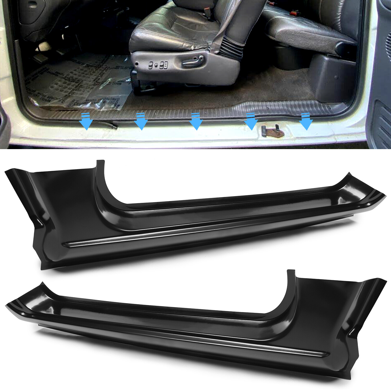 Rocker Panels For 94-02 Dodge Ram 1500 2500 3500 Full Size Pickup w/o ...