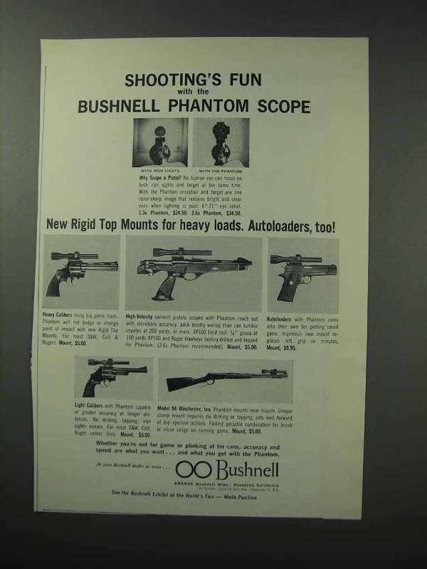 Bushnell Phantom Handgun Scope Ruger Super Blackhawk 3 Screw W/