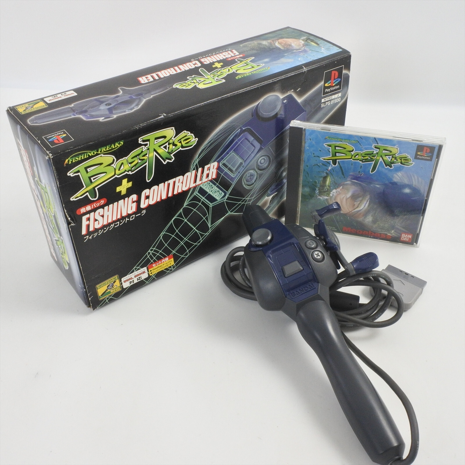 PS1 BASS RISE+Fishing Controller Boxed SLPS-01930 BANDAI for ...