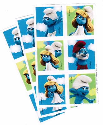 The SMURFS Scrapbook Stickers Papa Smurf Smurfette 3 Sheets Hallmark | eBay