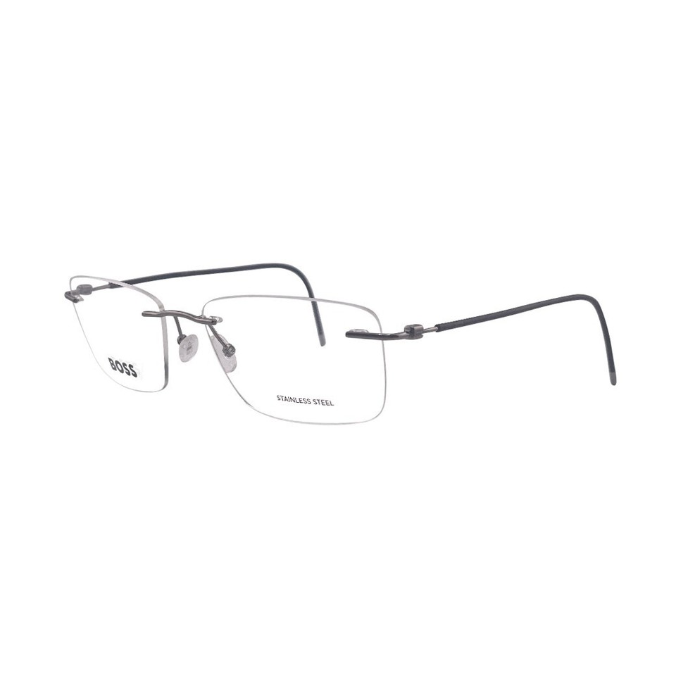 Boss By HUGO BOSS 1421 Matte Black Rimless Eyeglasses Frames 57mm 18mm ...