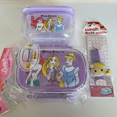 3-Piece Set Disney Princess Lunch Box Tupperware Belt Purple | eBay