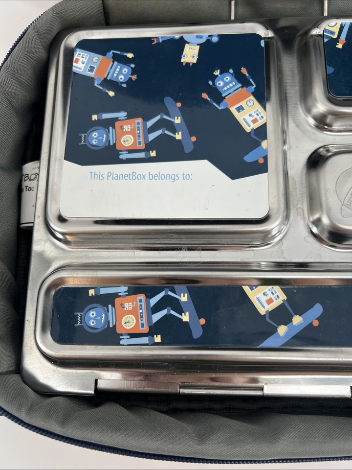 PlanetBox Rover Stainless Steel Robot Lunch Box Carrying Case Potter ...