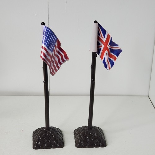 Marx 48 Star American Flag And British Union Jack Plastic Pole Set ...