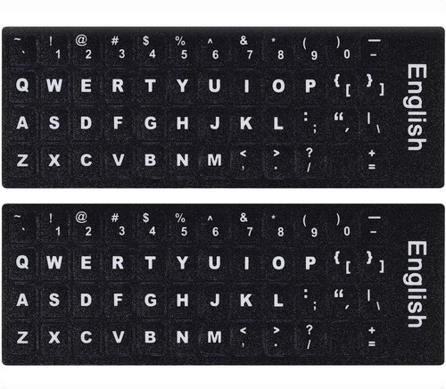 2PCS English Keyboard Letters Replacement Stickers, Large Print Bold ...