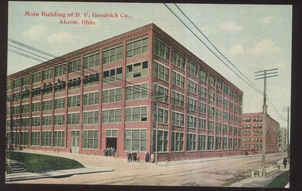 Postcard AKRON Ohio/OH BF Goodrich Tire Main Factory/Plant Buildings ...