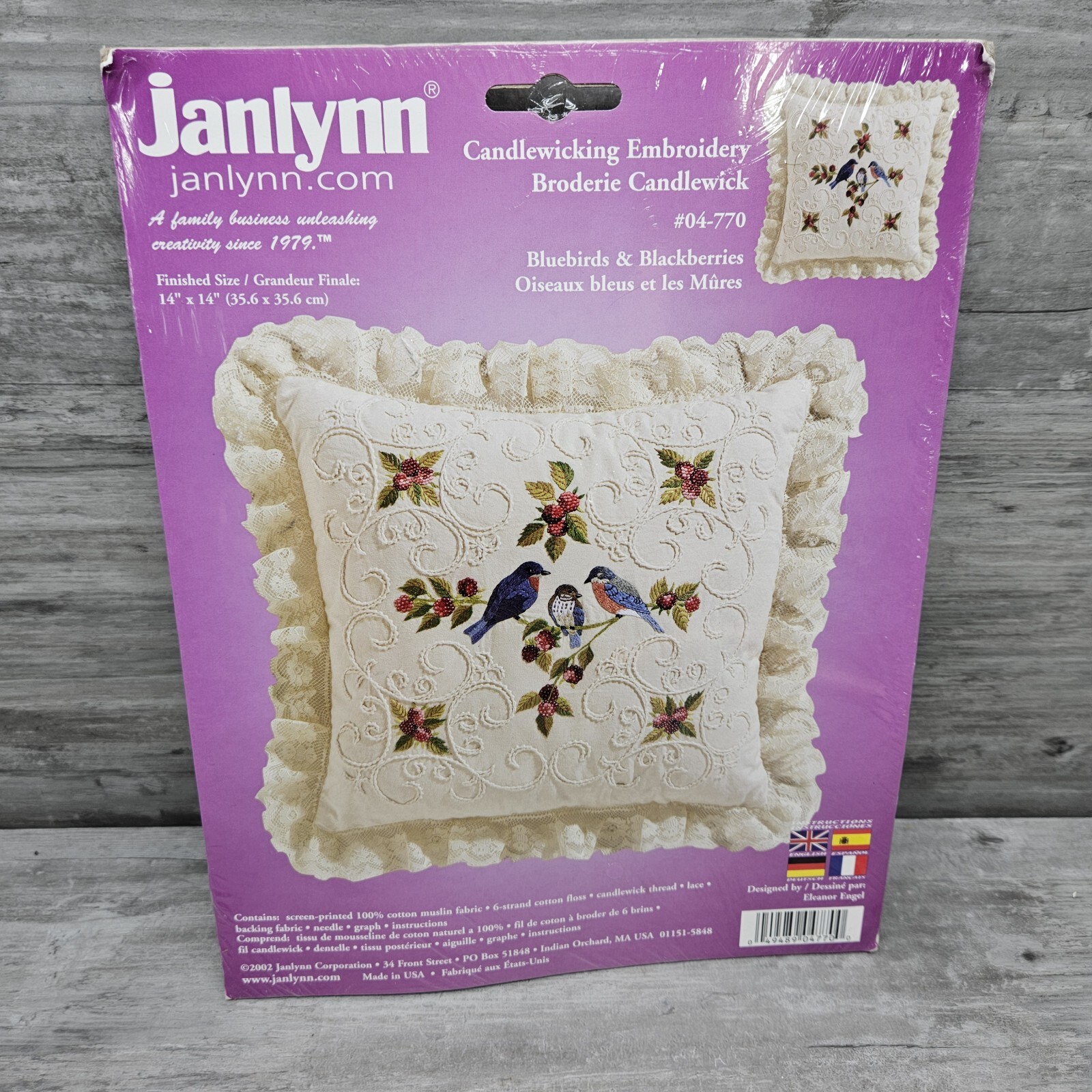 Janlynn Candlewicking Embroidery Kit 14"X14"-Birds & Berries-Stitched ...