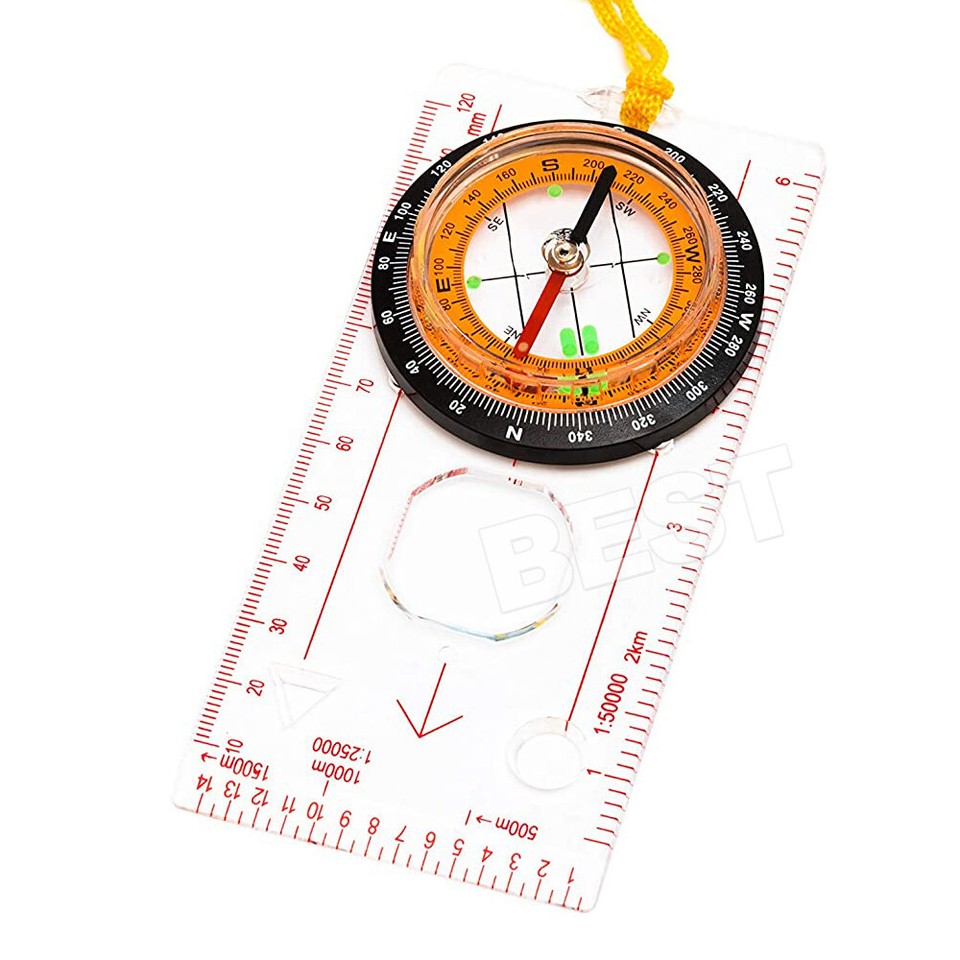 2X Orienteering Baseplate Compass Hiking Camping Lensatic Map Tactical ...