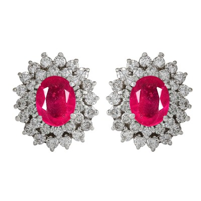 14KT Gold & 3.05Ct Natural Burmese Red Ruby With White Certified ...