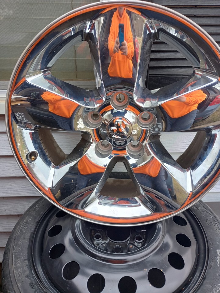 (1) 20" DODGE RAM 1500 FACTORY OEM 5 LUG CHROME CLAD ALLOY WHEEL RIM ...
