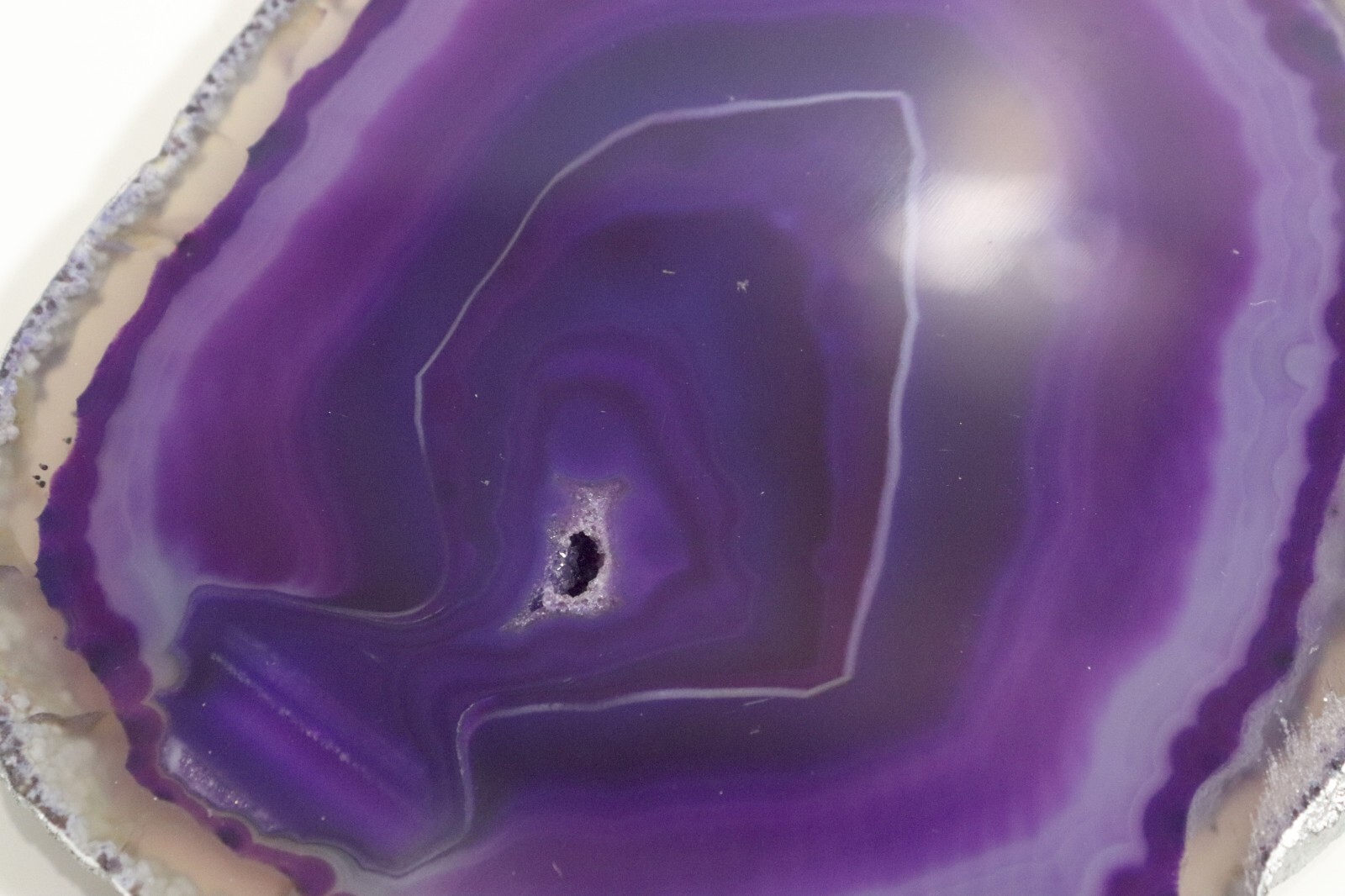 4 Coasters w/Geodes & Silver Rims Natural Purple Agate Stone Sliced Modern Home | eBay