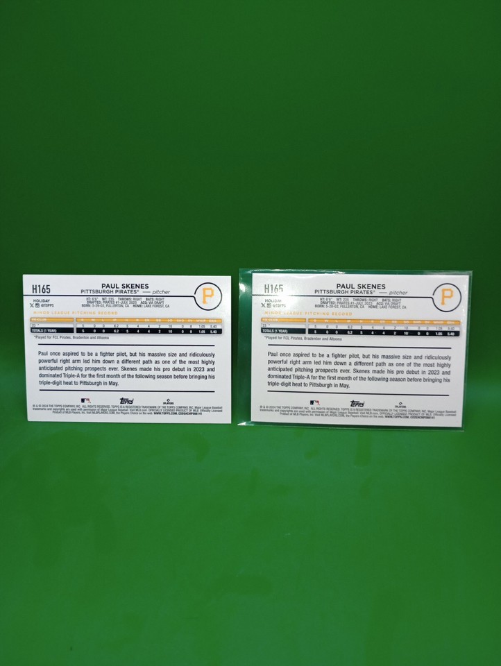 2024 Topps Holiday Paul Skenes Rc Blue Foil SP Tree Parallel And ...