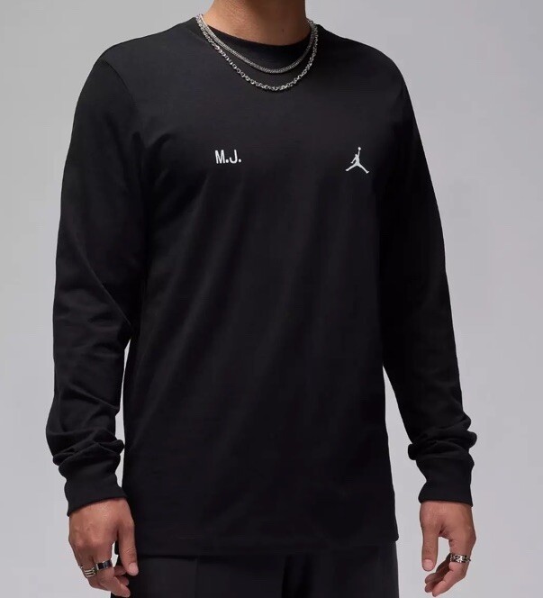 $50 Nike Jordan Flight Crew Neck FZ1934 010 man black shirt Size Small ...