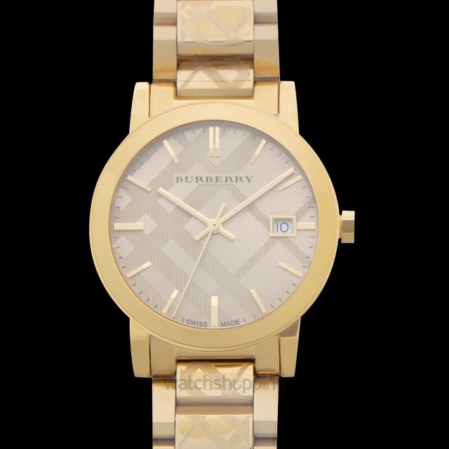 Burberry BU9038 Unisex Swiss Gold Ion-Plated 38mm Stainless Steel Watch ...