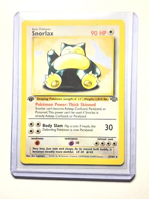 SNORLAX - 27/64 - 1st Edition Jungle - Rare - Pokemon Card - NM | eBay