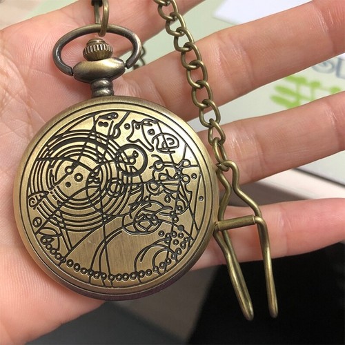 Bronze Doctor Who Quartz Pocket Watch Lot Necklace Fob Chain for Women ...