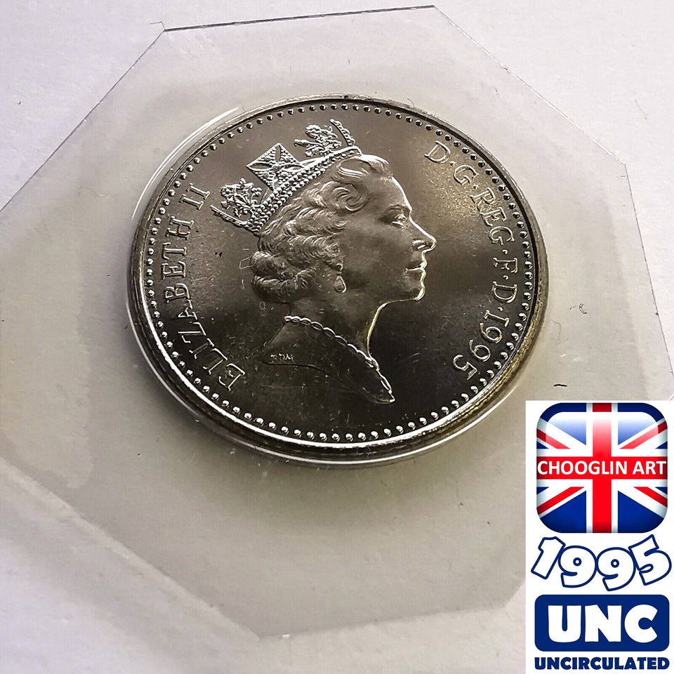(BRILLIANT UNC) BRITISH 1995 ELIZABETH II TEN PENCE 10p coin, 30 Years ...