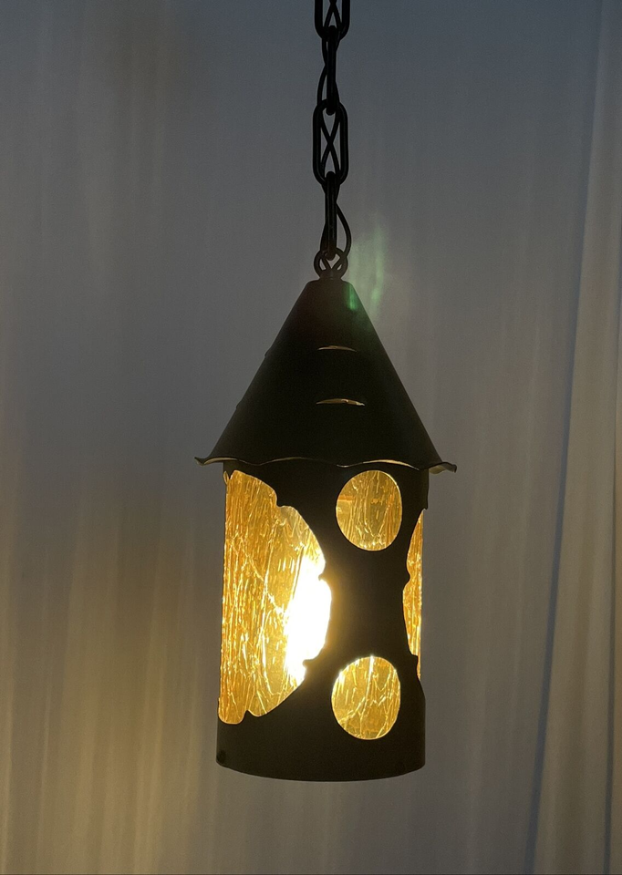 REWIRED Antique Vtg Tudor Porch Light Arts & Crafts Mission Gothic ...
