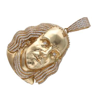 10K Gold Charm Benjamin Franklin 10 Karat Gold Real Pendant with CZ ...