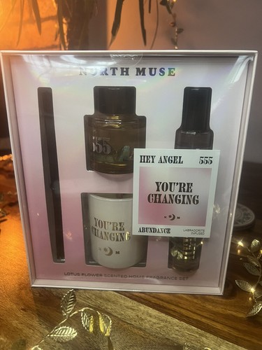 North Muse Home Fragrance Set Lotus Flower Real Crystal Infused ...