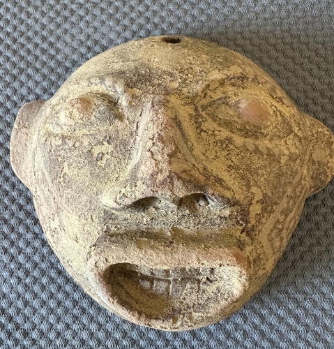 Pre Colombian Terracotta Clay Face Mask, Handmade Wall Art | eBay